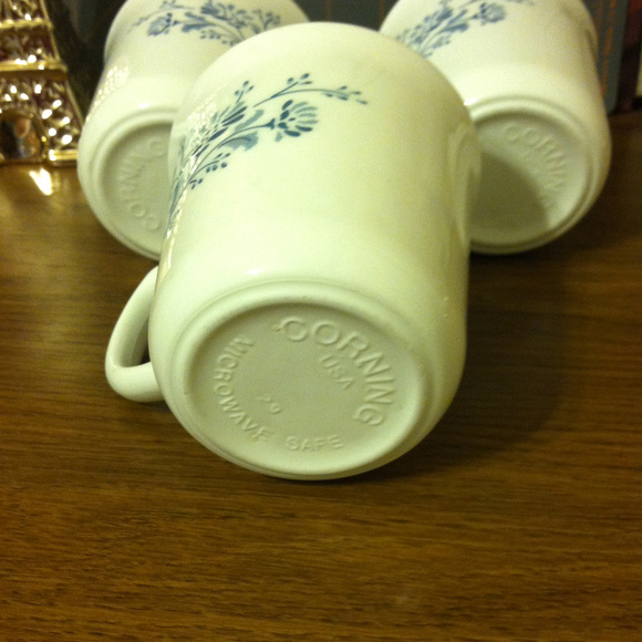 Corningware | Dining | Corning Ware Colonial Mist Blue Pattern Cups ...